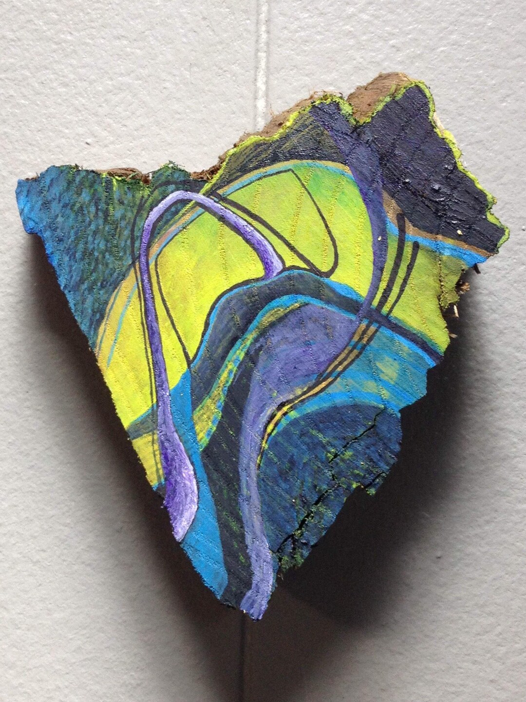Found Object, Abstract Painting on Raw Wood: Fragments Series No. 22 - Etsy