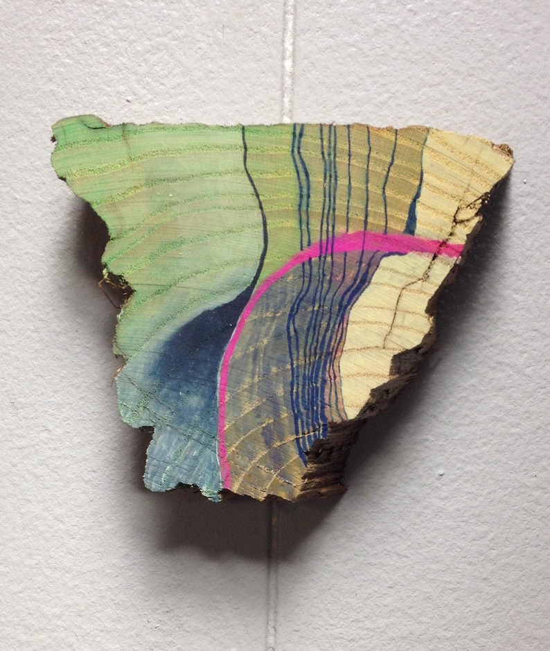 Found Object, Abstract Painting on Raw Wood: Fragments Series No. 4 - Etsy