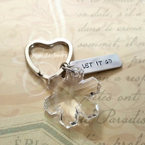 Let It Go Keychain With Large Swarovski Crystal Snowflake - Etsy