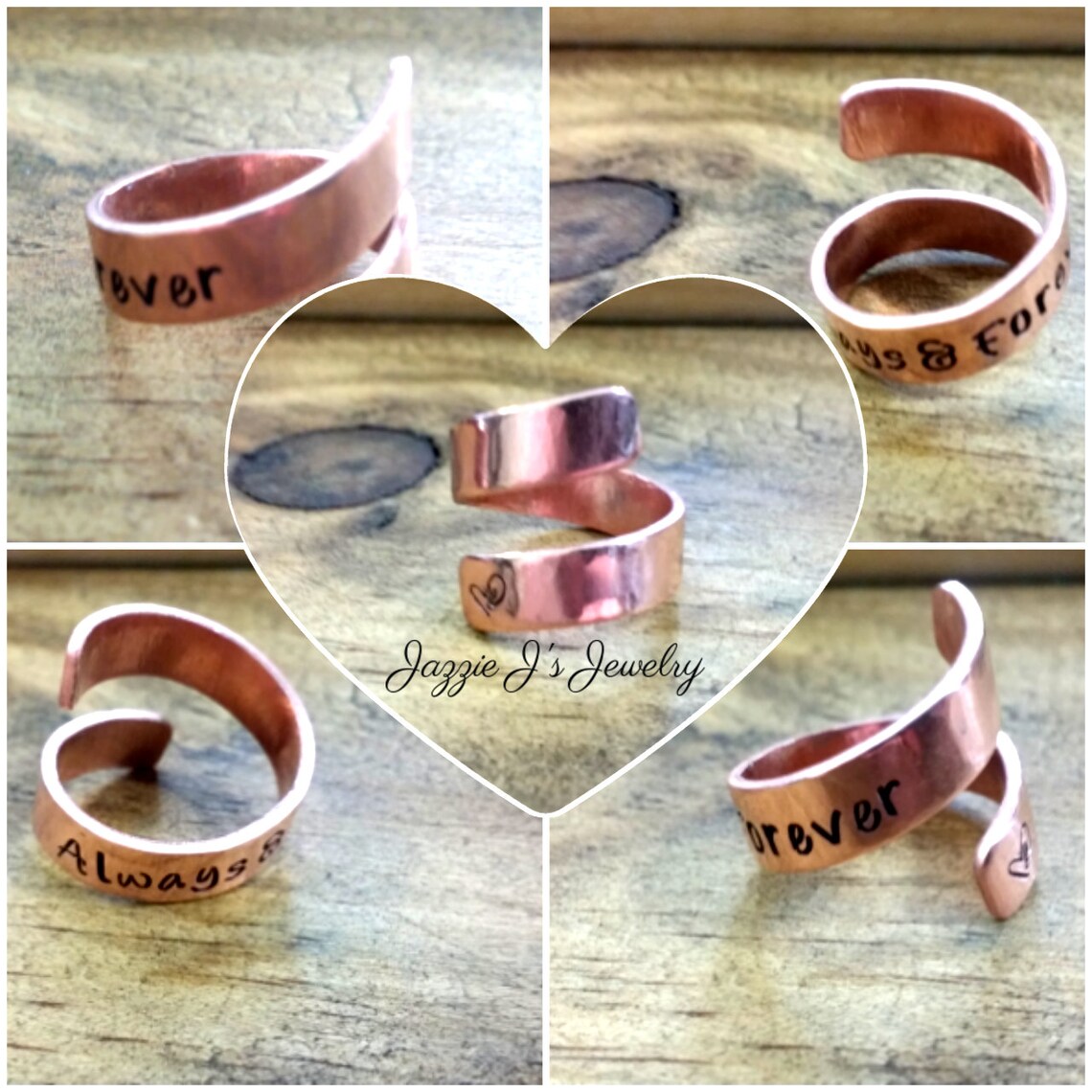 Personalized Copper Ring Hand Stamped Ring Adjustable Ring - Etsy