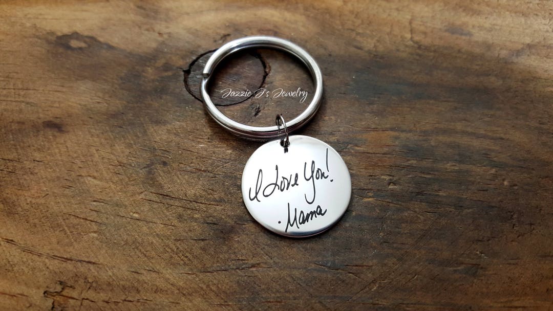 Actual Handwriting Keychain Customized Keychain Signature - Etsy