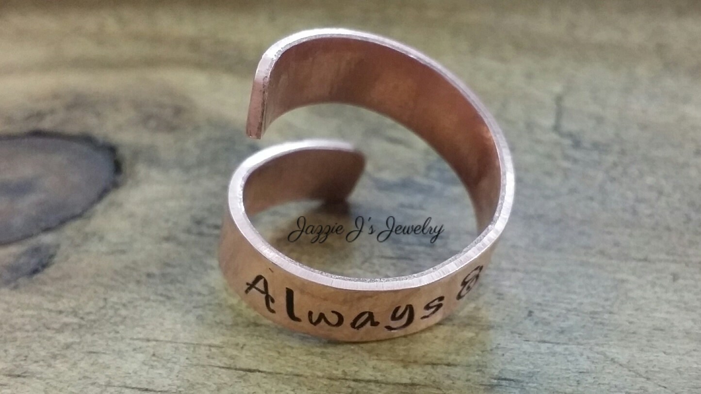 Personalized Copper Ring Hand Stamped Ring Adjustable Ring - Etsy