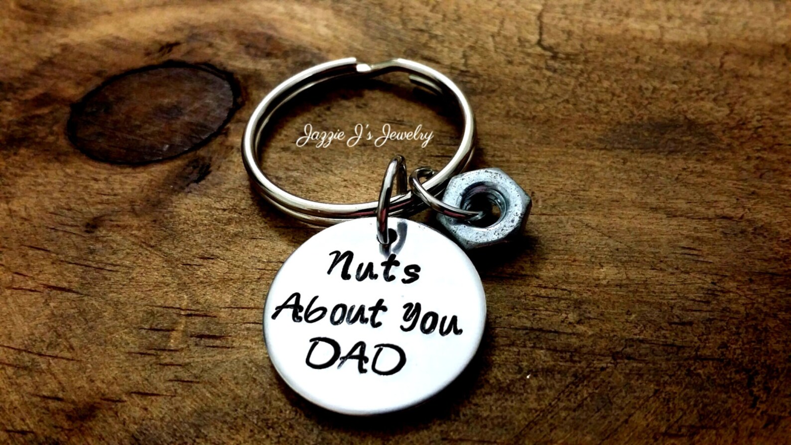 Nuts About You Dad Keychain with Nut Charm Keychain for Him | Etsy