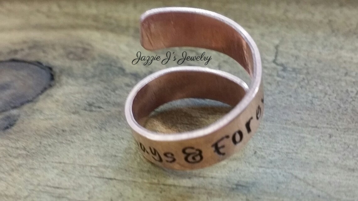 Personalized Copper Ring Hand Stamped Ring Adjustable Ring - Etsy