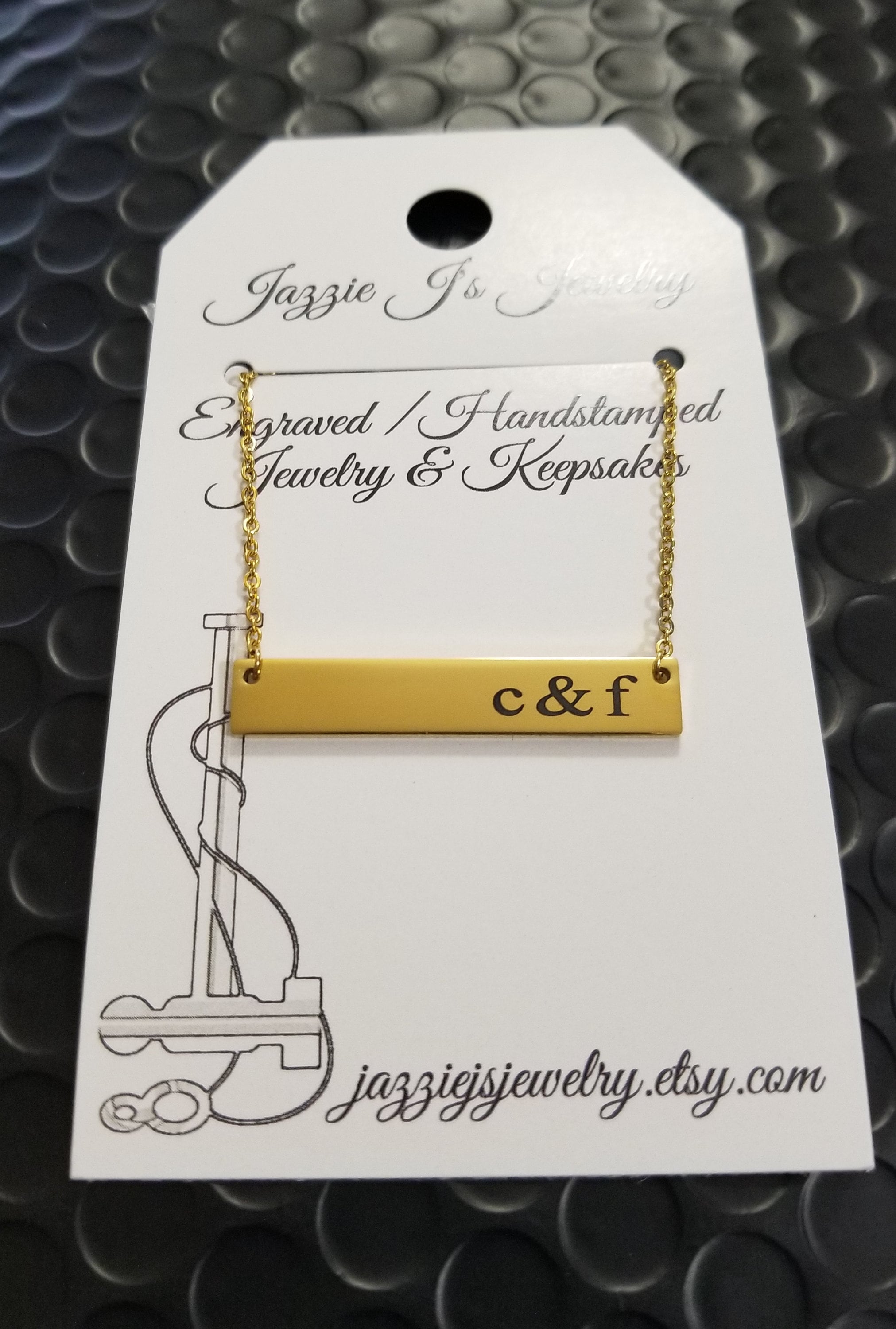 Monogram Bar Necklace Gift for Her Engraved Monogram - Etsy