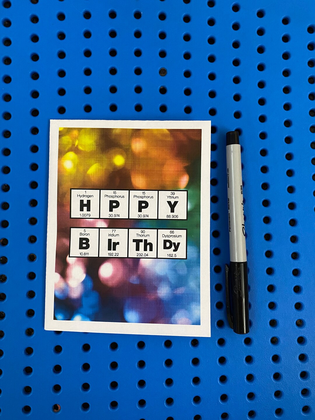 Happy Birthday Periodic Table Digital Download Quarter Fold - Etsy