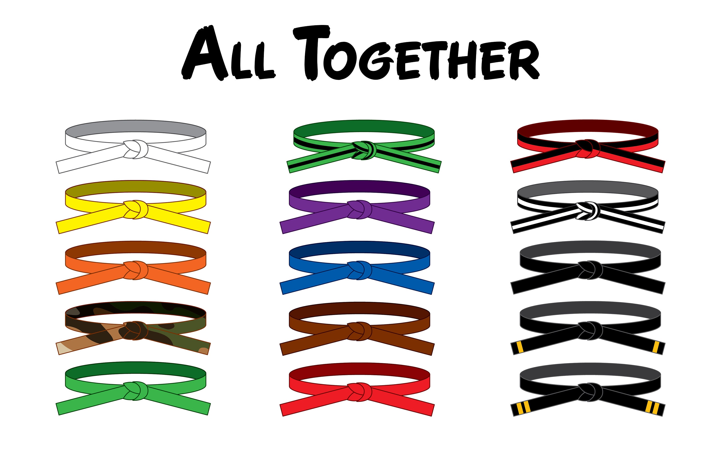 Martial Arts Belts Pngs and Svgs - Instant Download - Works With Cricut ...