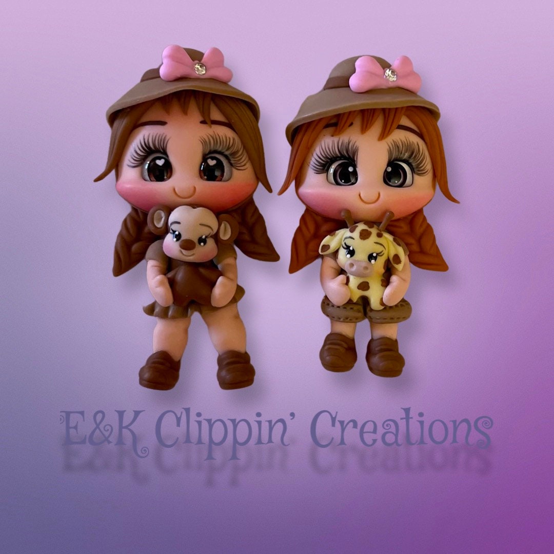 Safari Girl Hair Bow Center Monkey 154/giraffe 163 - Etsy