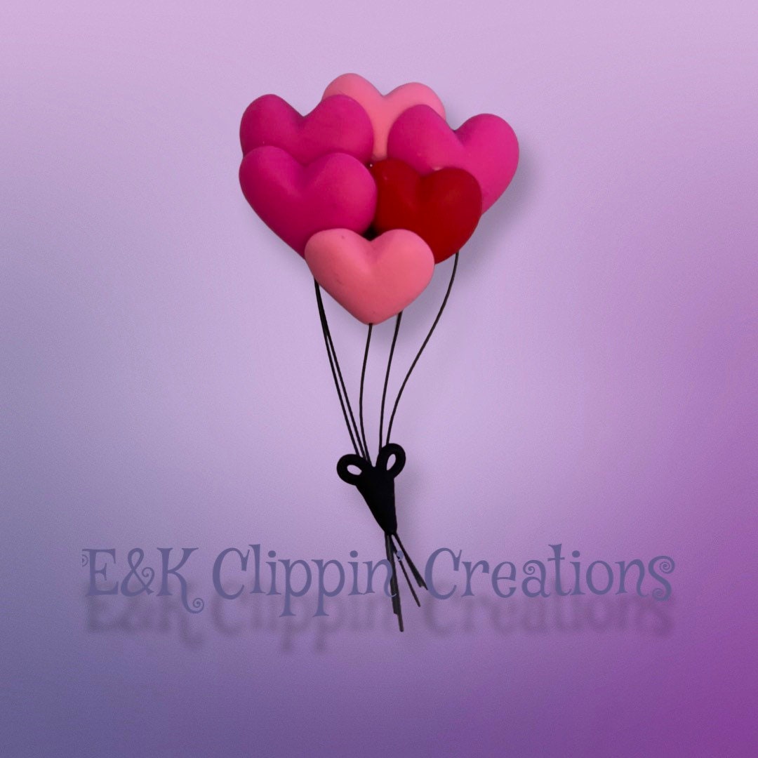 Heart Balloon Hair Bow Center Embellishments Item 143 - Etsy
