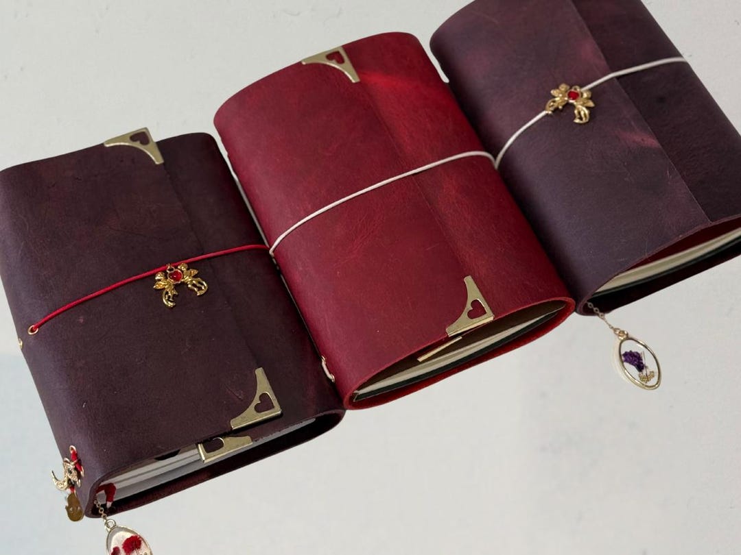 Romantic A6 Trifold Refillable SOFT Leather Notebook Journal Cover ...