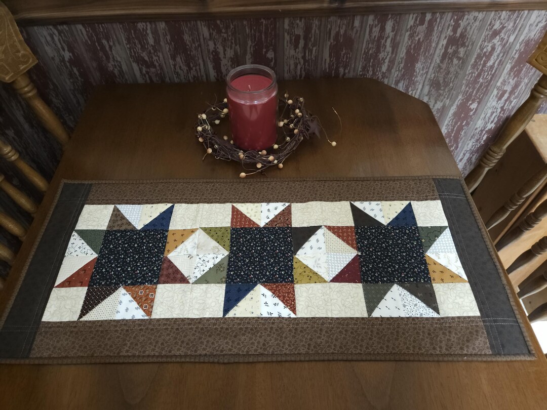 Quilted Star Table Runner, Country Style Table Covering, Table Mat ...