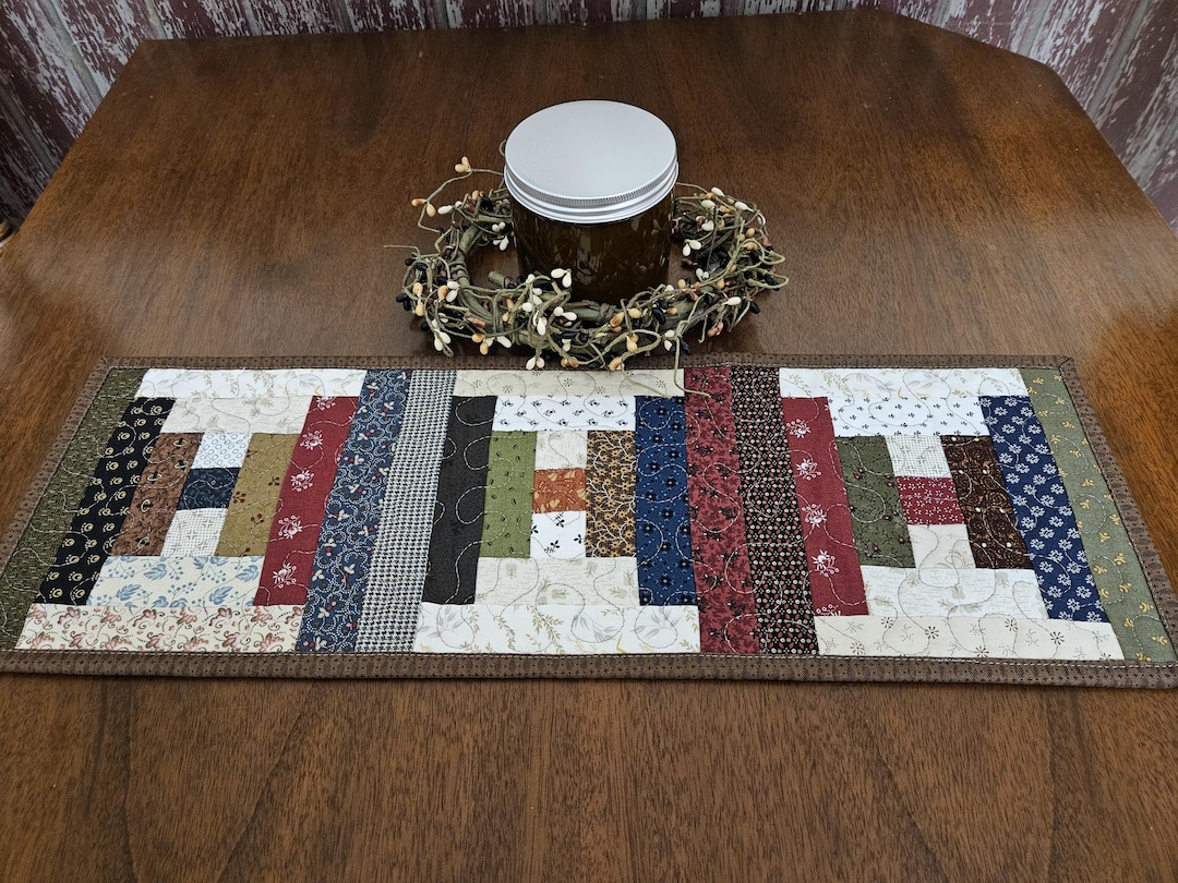Quilted Table Runner, Country Style Table Covering, Mini Quilted Table ...