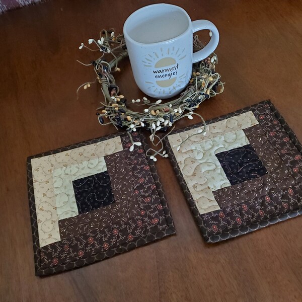 Log Cabin Coasters - Etsy