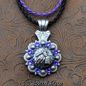 Gorgeous Bling Concho Western Necklace, Barrel Racer, Braided Cords ...
