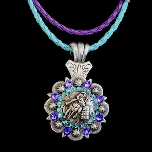 Gorgeous Bling Concho Western Necklace, Barrel Racer, Braided Cords ...