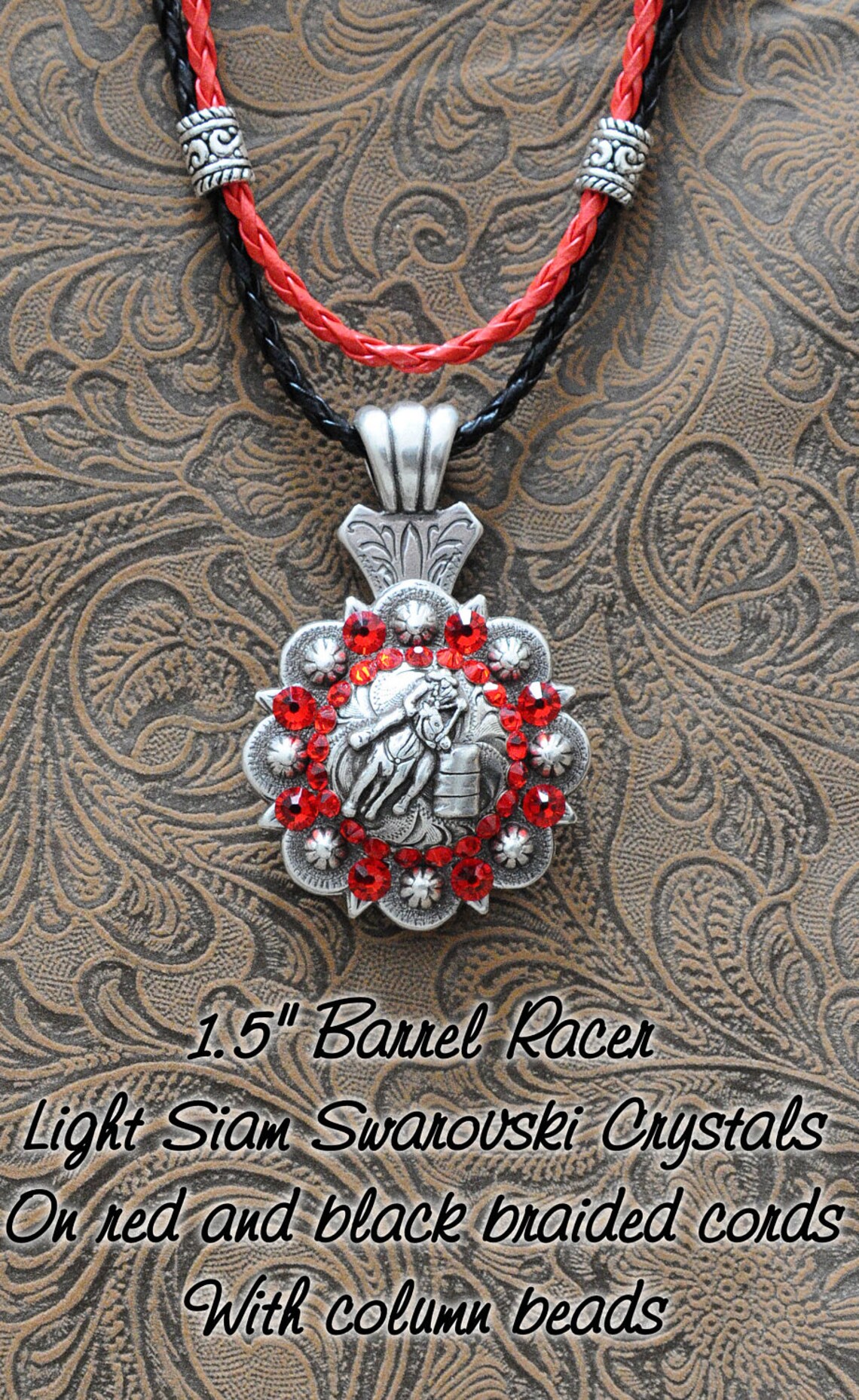 Gorgeous Bling Concho Western Necklace, Barrel Racer, Braided Cords ...