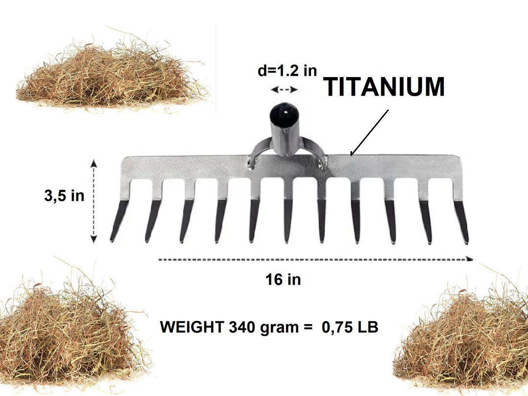 Titanium LARGE Rake Gardening Tool Hand Cultivator NEW Without Handle ...