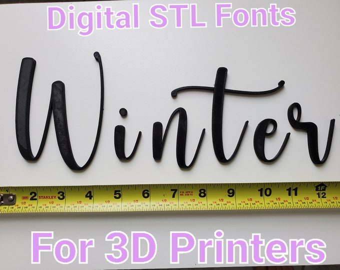 Large Letters Hello Fancy Fonts [STL Files] (DIGITAL DOWNLOAD) for 3D ...