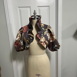 Bolero Jacket Sewing Pattern Puff Sleeve Shrug Pattern Coverup Size XS-XXL Digital Download ...