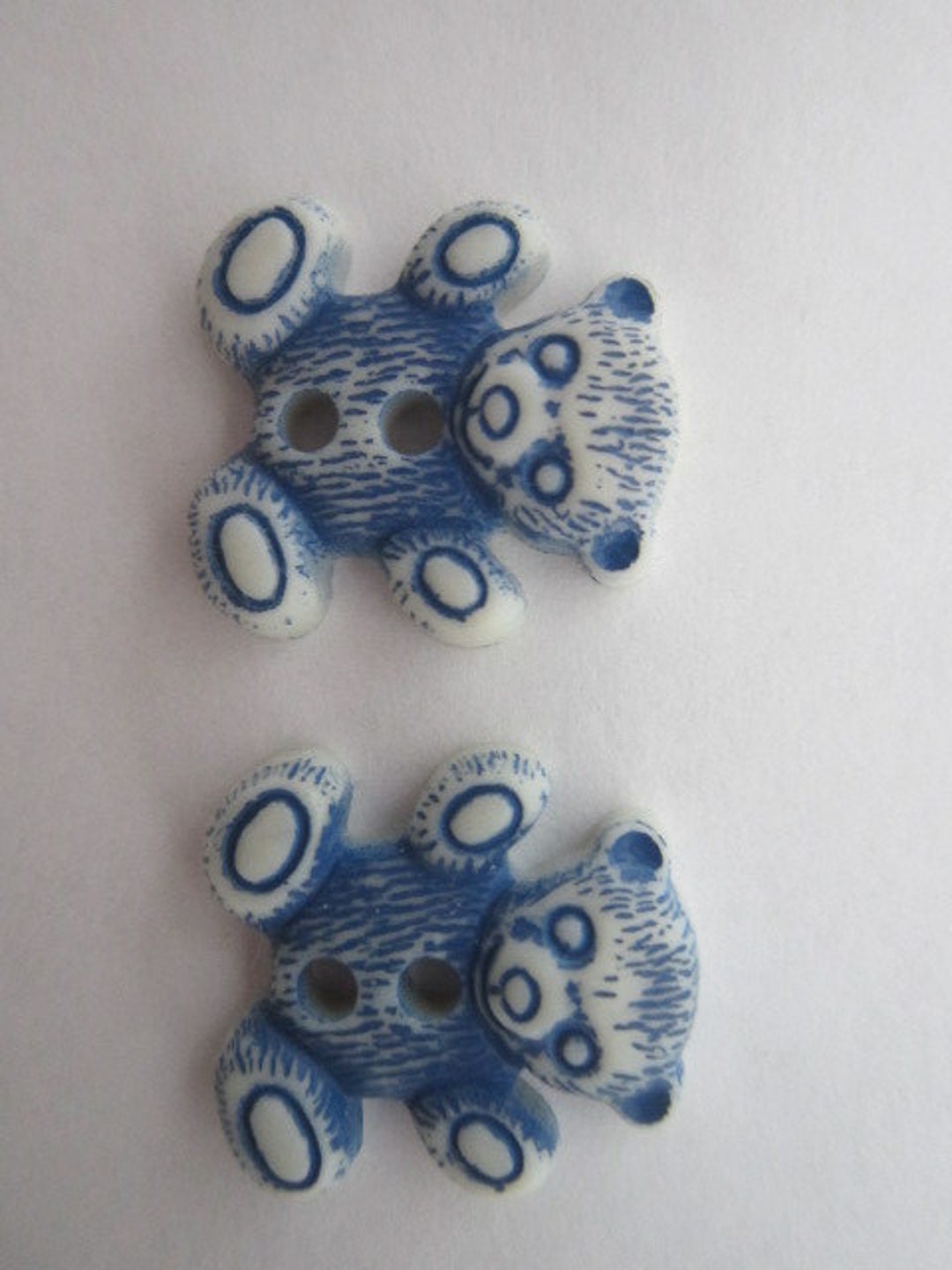 3/4 Teddy Bear Button Blue Plastic Sewing Buttons Pack of 10 Two Holes ...