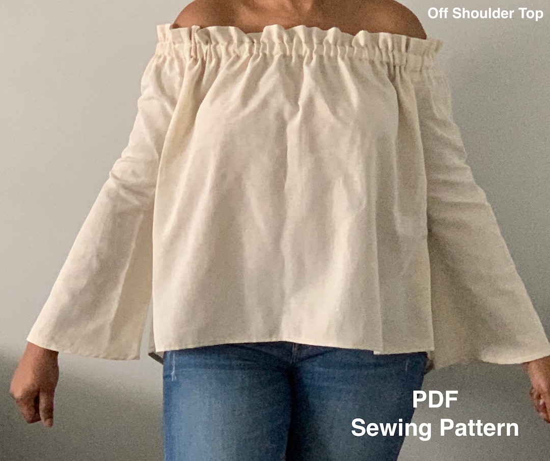 Off Shoulder Pattern PDF Sewing Pattern off Shoulder Blouse - Etsy