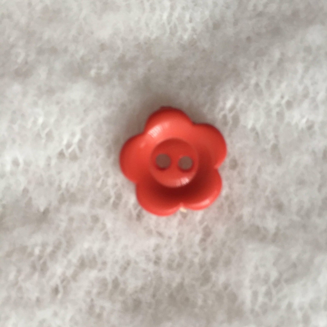 Orange Flower Buttons Plastic Sewing Buttons 10 Pieces Two Hole Coral ...