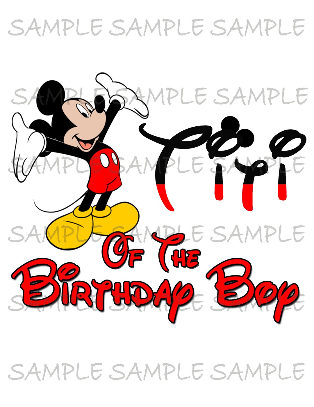 Titi of the Birthday Boy Mickey Mouse Iron on IMAGE Mouse Ears ...