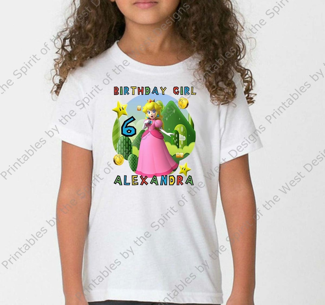 Custom Princess Peach Birthday Girl IMAGE Use as Sublimation or DIY ...