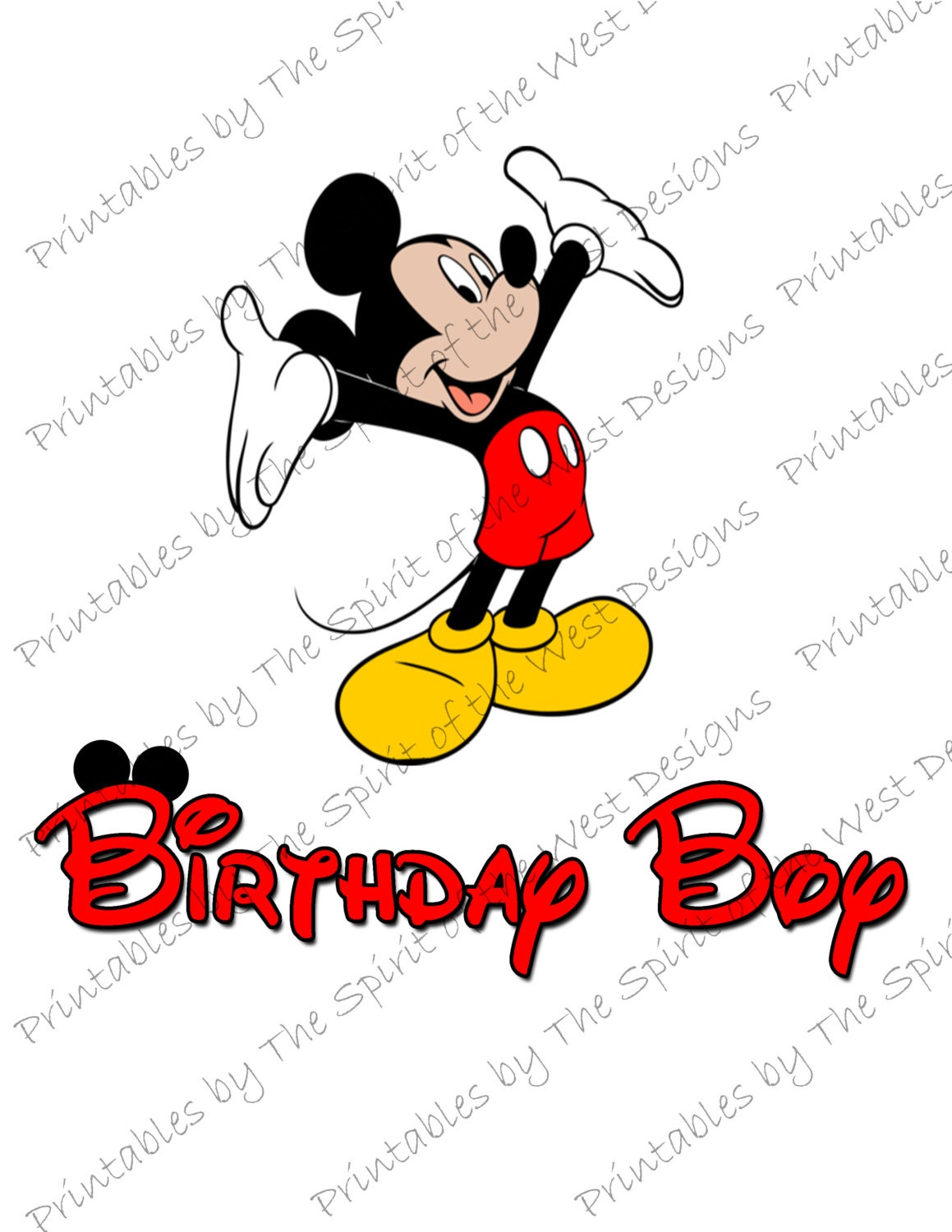 Birthday Boy Mickey Mouse Iron on IMAGE Mouse Ears Printable | Etsy