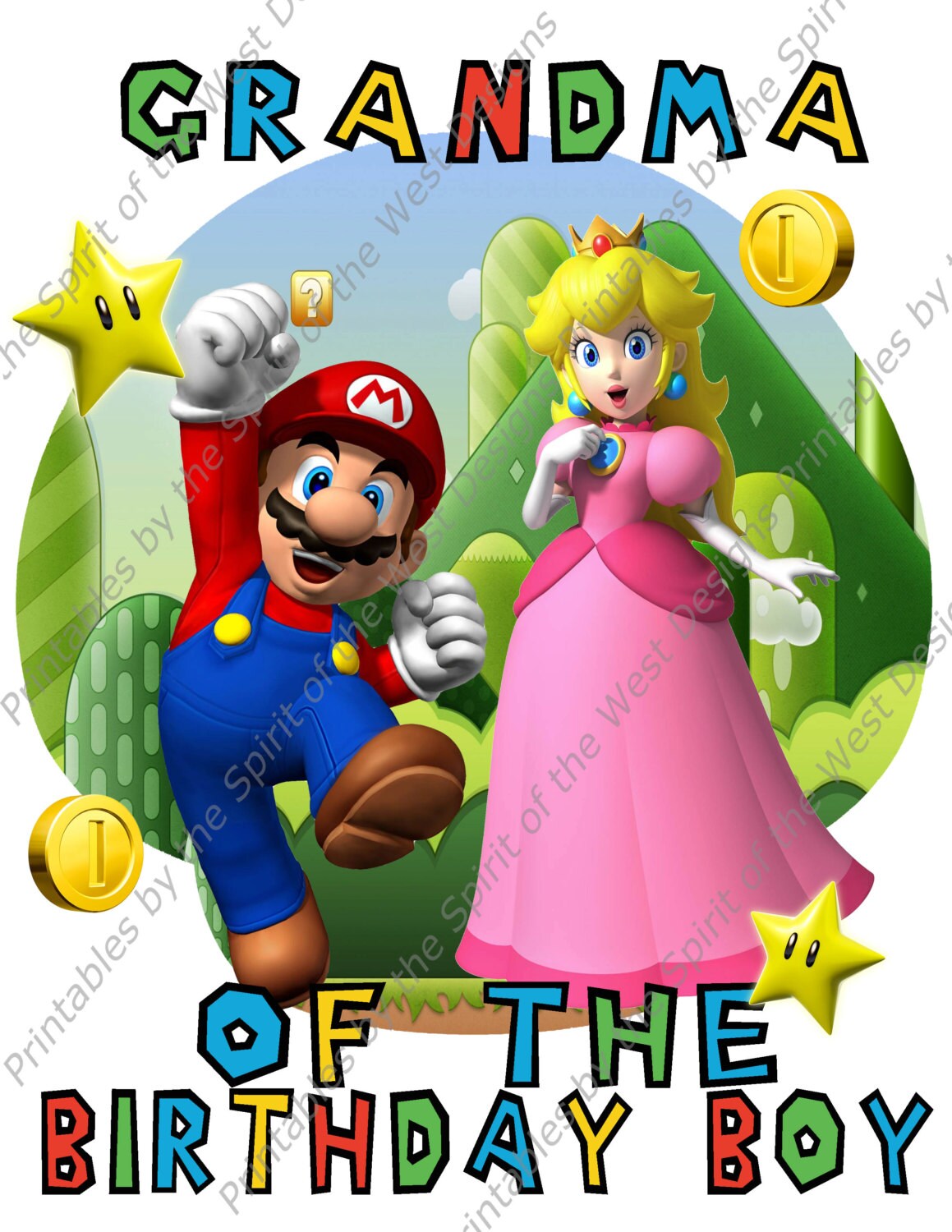 Grandma of the Birthday Boy Super Mario Brothers T-shirt | Etsy