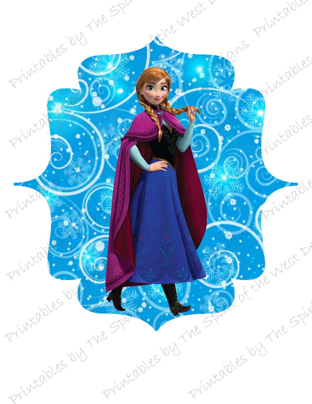 Frozen Anna Printable Party IMAGE Use as Sublimation Iron on T-shirt ...