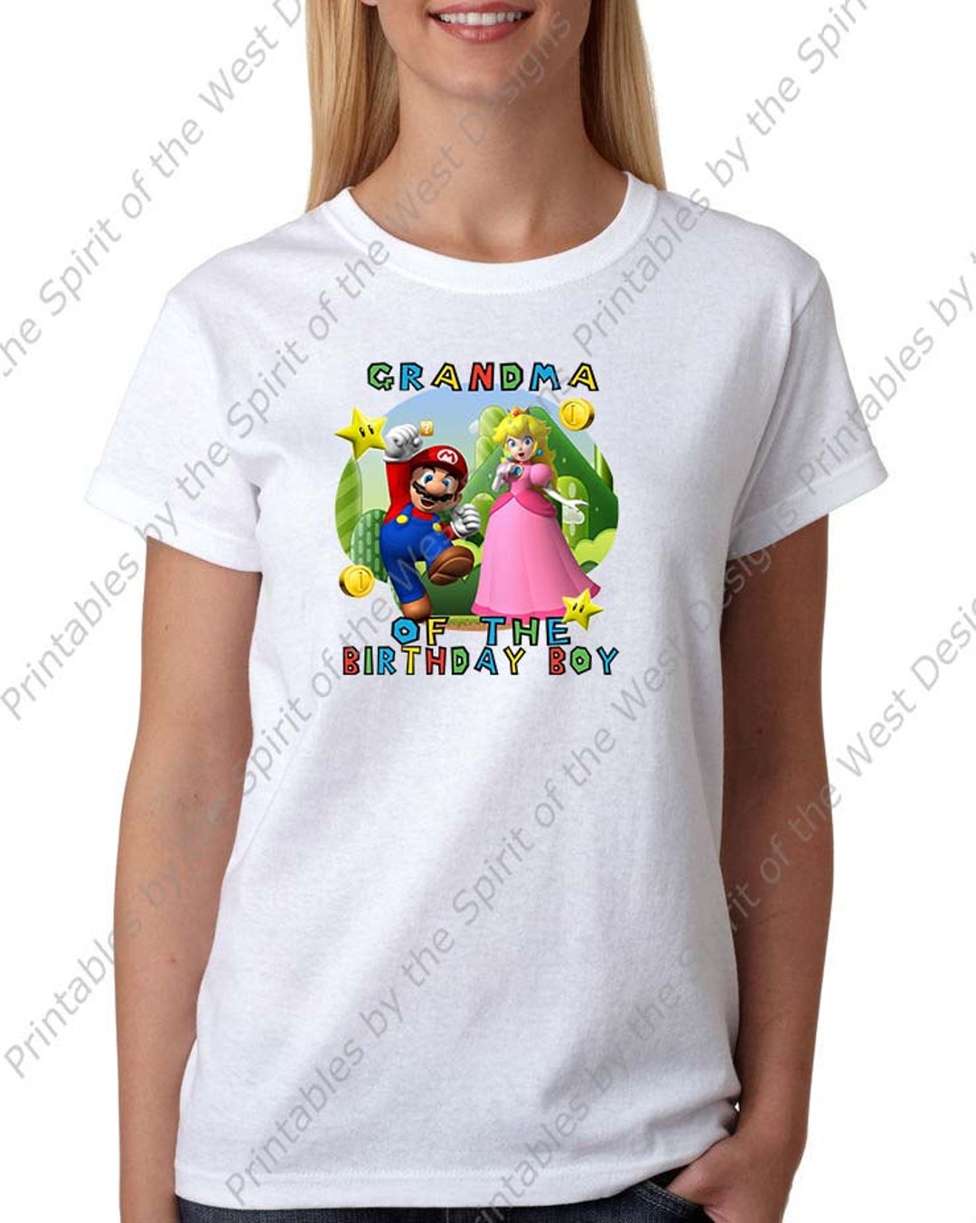 Grandma of the Birthday Boy Super Mario Brothers T-shirt Printable ...