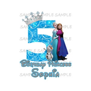Frozen Fifth Birthday Girl | Personalized Leave Name Files Emailed ...