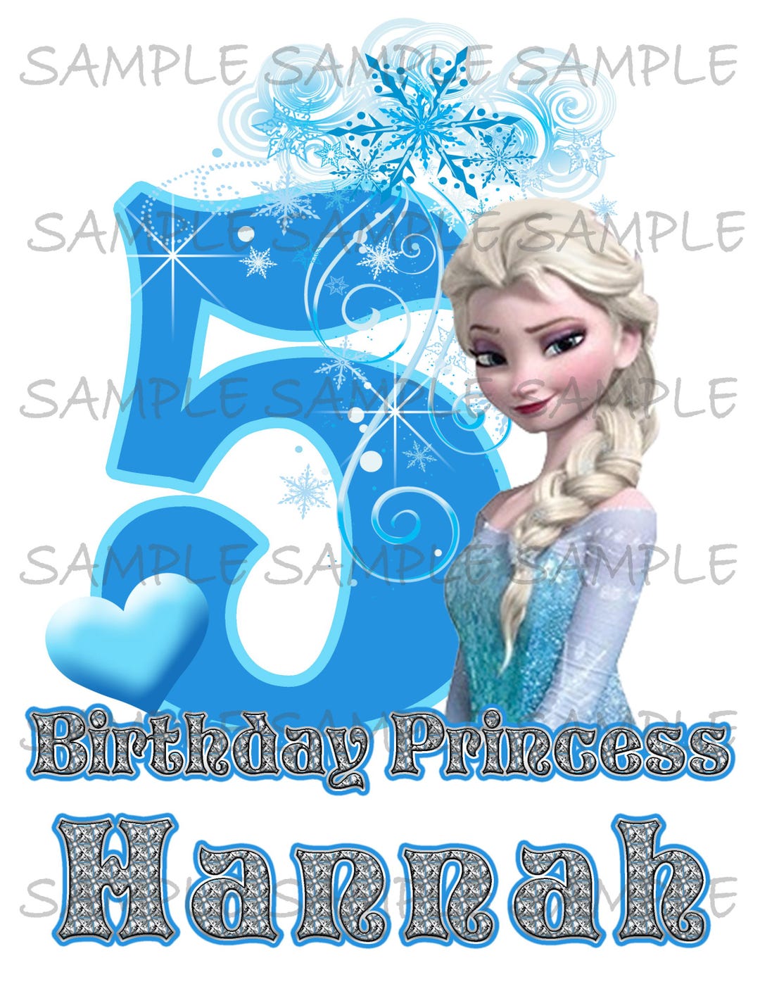 Custom Fifth Birthday Girl Frozen IMAGE | Leave Name Files Emailed ...