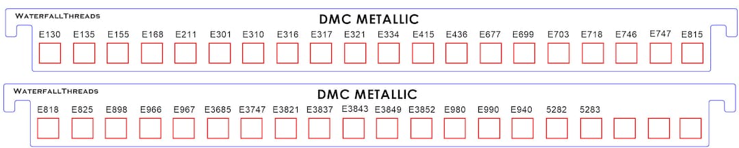 DMC METALLIC Thread Organizer, 37 DMC Metallic Colors, Hanging File ...