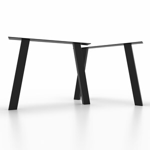 2x Gambe in ferro, table legs metal steel legs pieds de table bureau ...