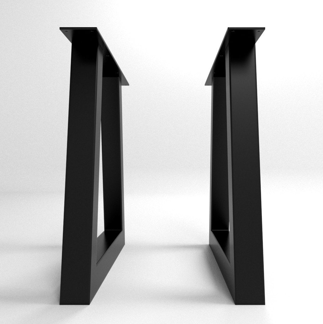 2x Trapezoid Table Legs, Iron Table Legs, Steel Legs Trapeze Modern ...