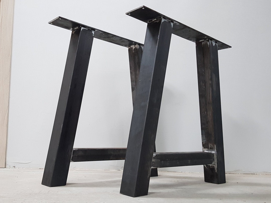 2x Metal Table Legs - A-shaped Design - Model A8080 - Industrial Modern ...