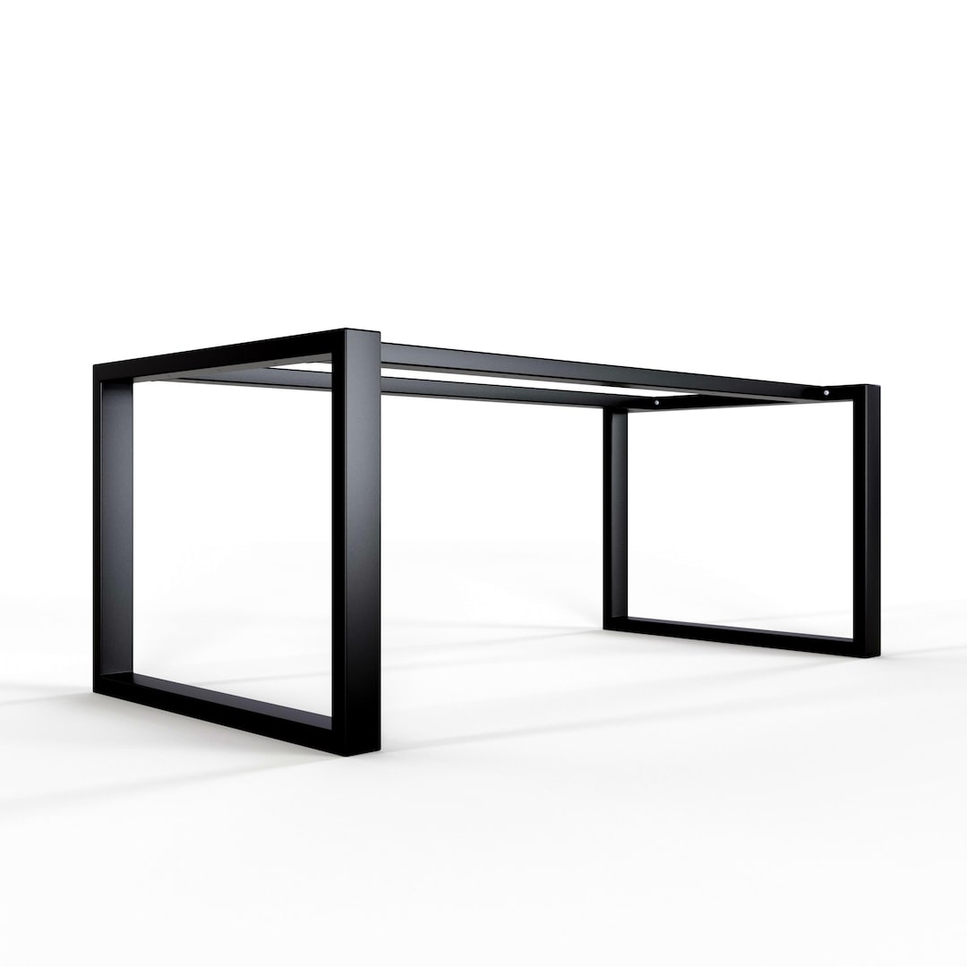 Metal Table Legs With Central Double Bar, Metal Table Frame, Modern and ...