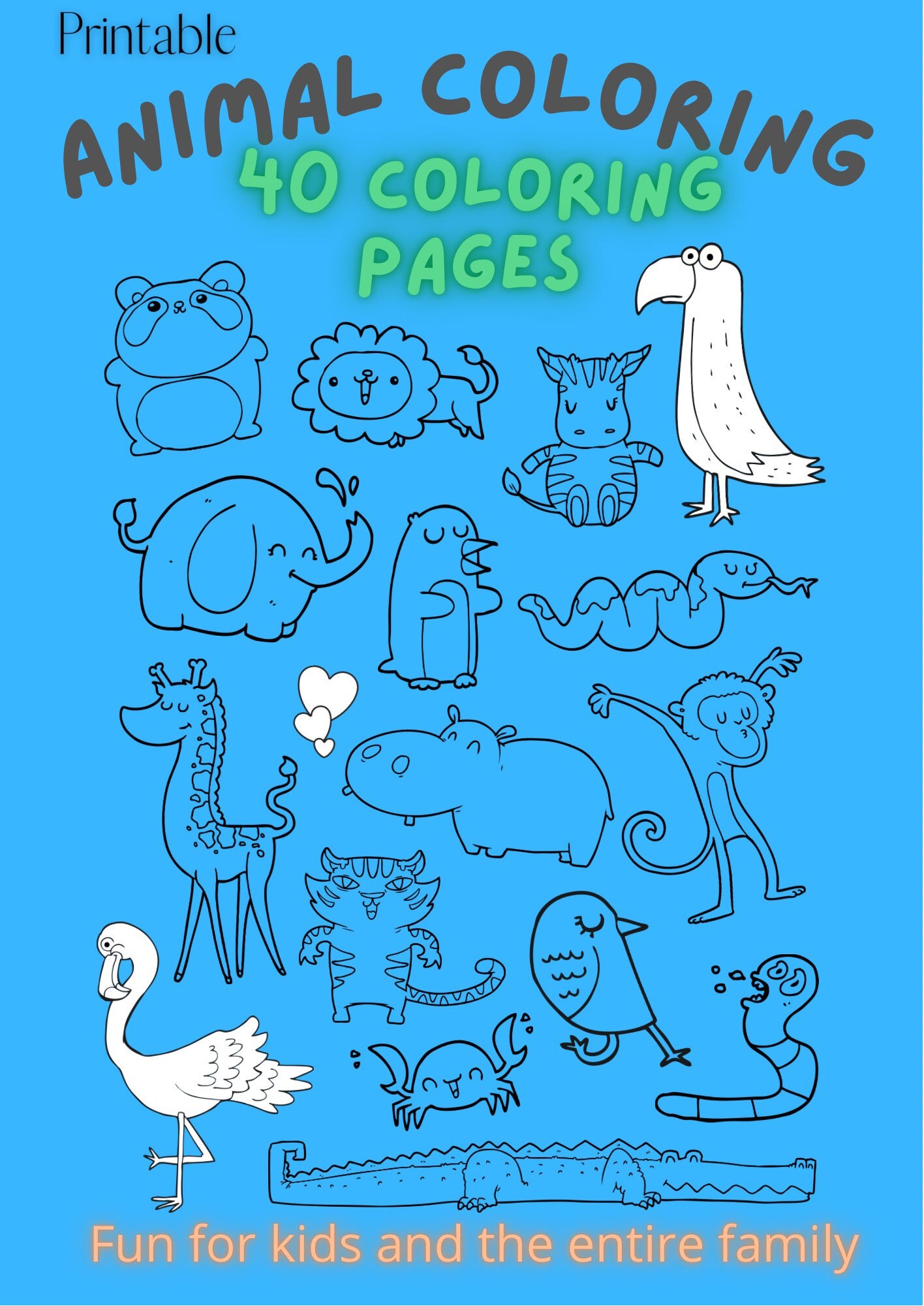 Animal Coloring Pages 40 Printable Animal Coloring Pages For Etsy animal-coloring-pages-40-printable-animal-coloring-pages-for-etsy