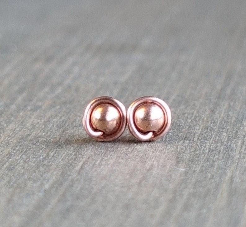 Small Stud Earrings Copper Stud Earrings Copper Earrings - Etsy