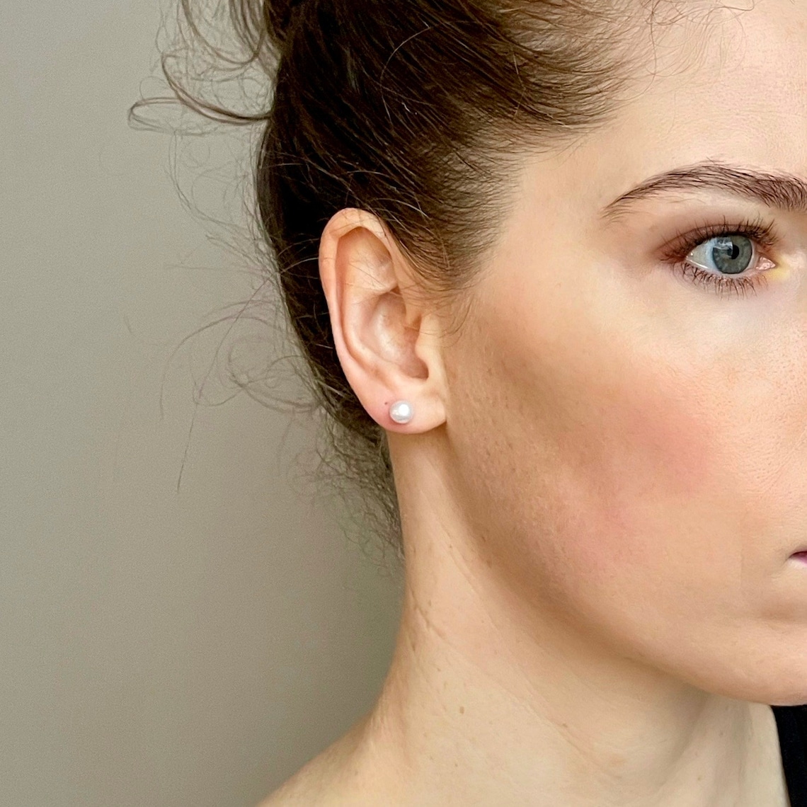 Pearl ear jacket earring pearl studs with ear pearl ear | Etsy