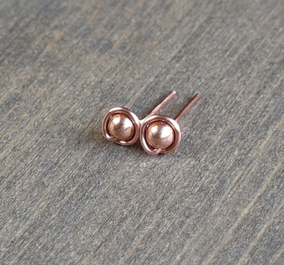 Small Stud Earrings, Copper Stud Earrings, Copper Earrings, Mini ...