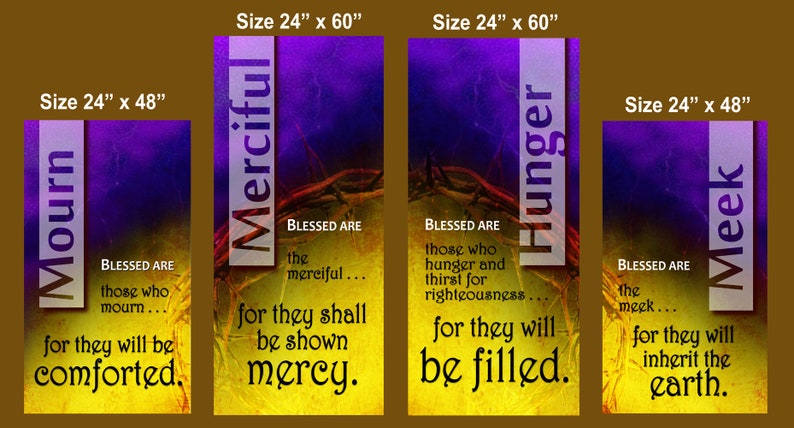 Beatitudes - Banner Set of 4 (G916) - Etsy
