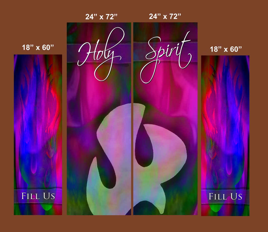 Holy Spirit / Fill Us - Banner Set of 4 (G216-2) - Etsy