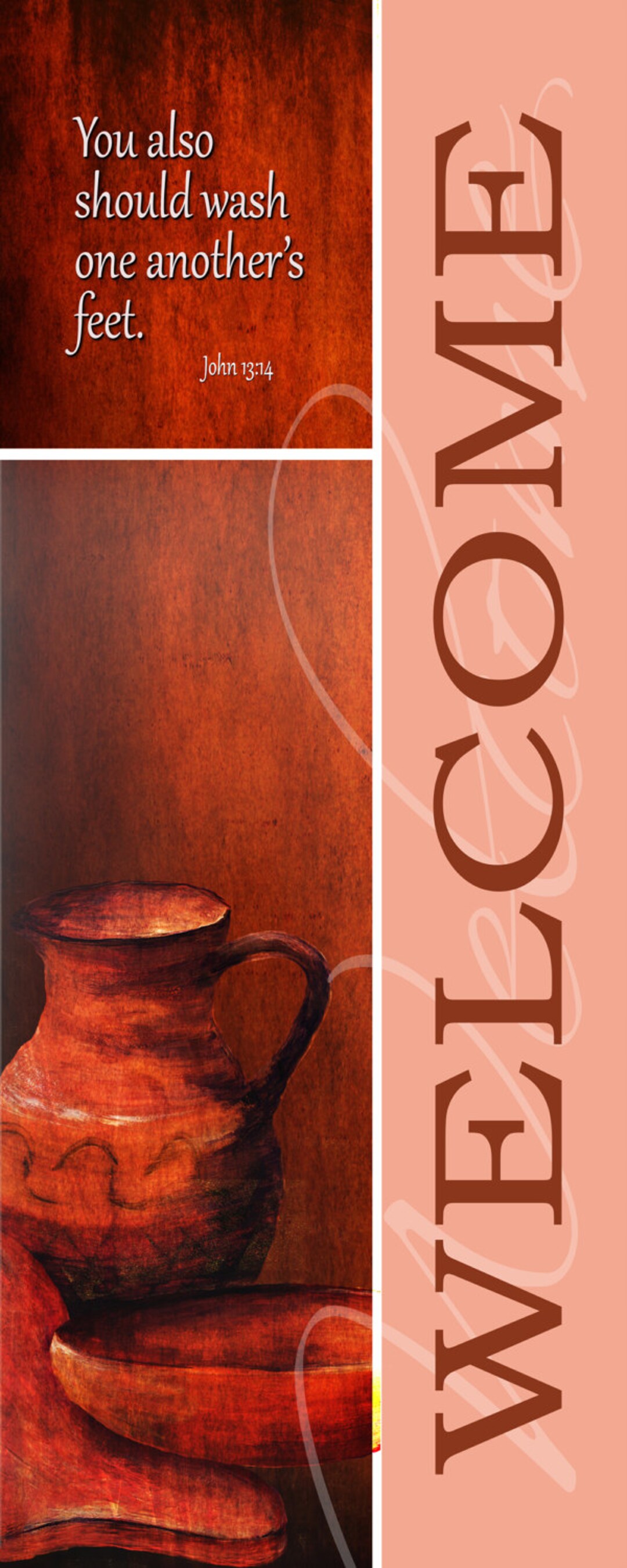 Wash One Another's Feet / Welcome Church Banner (G215-1) - Etsy