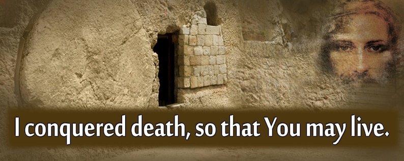 I Conquered Death . . . / Yard Banner (G1615-1) - Etsy