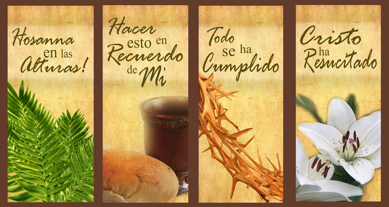 Easter Set A (spanish) / Set of 4 Banners (G1215) - Etsy