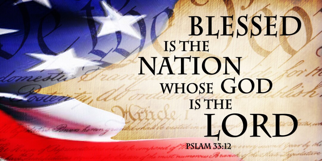 Blessed is the Nation. . . / Ex-large Yard Banner (1718-1) - Etsy