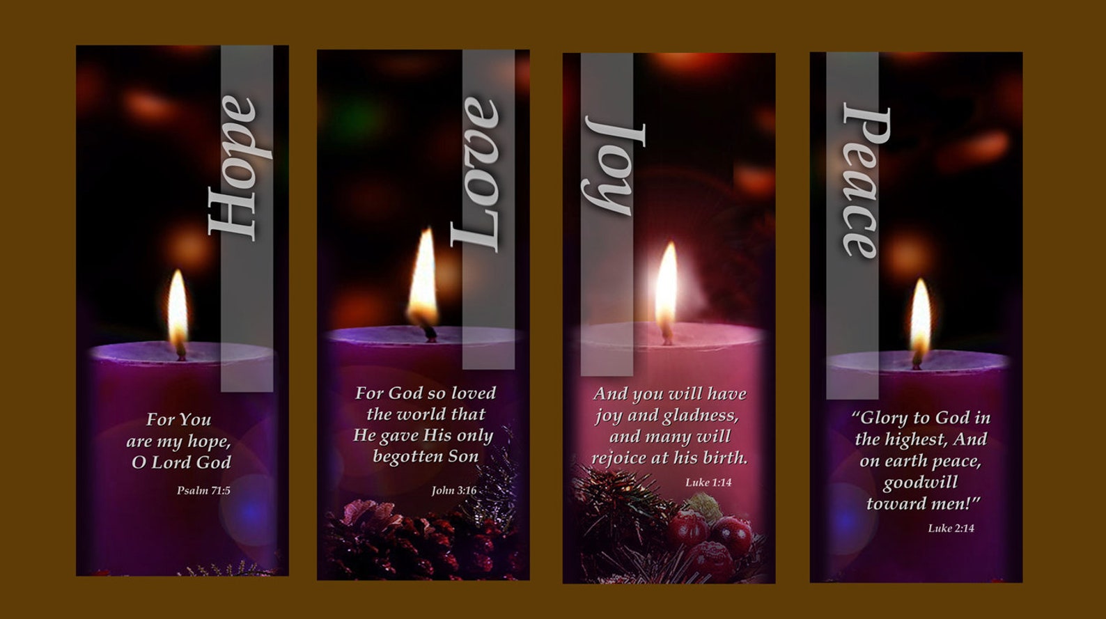 Advent Candle Set / Set of 4 Banners (G2218) - Etsy